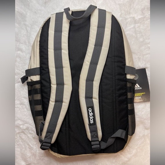 adidas | Bags | Adidas Core Advantage 3 Backpack Beige Black Grey W ...
